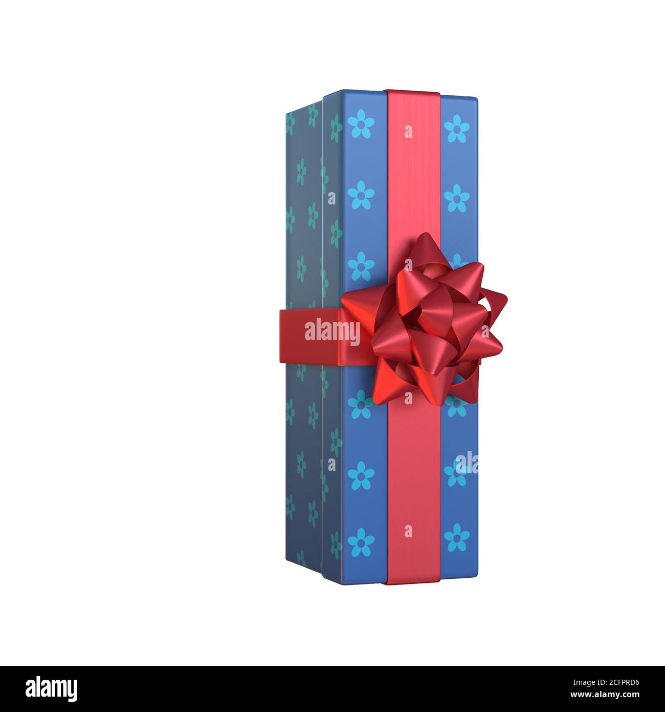 Gift box with red ribbon bow 3d font, present alphabet 3d rendering ...
