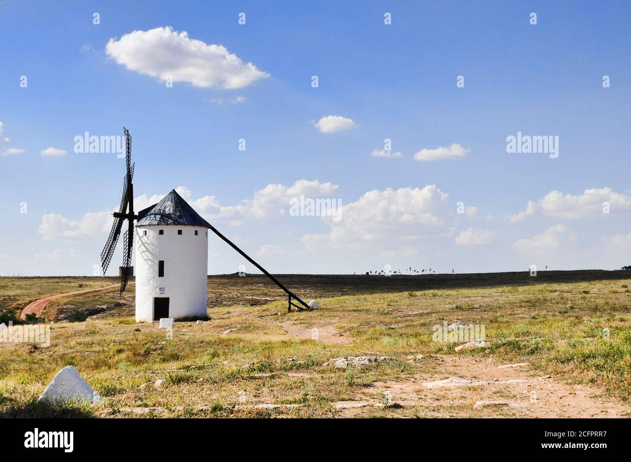 Windmill located in Castilla la Mancha in Spain Stock Photo - Alamy