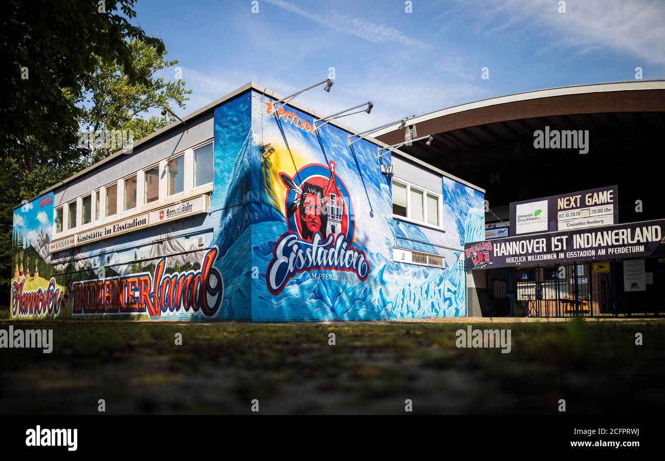 Hanover, Germany. 14th July, 2020. The logo of the ice sports club "EC ...