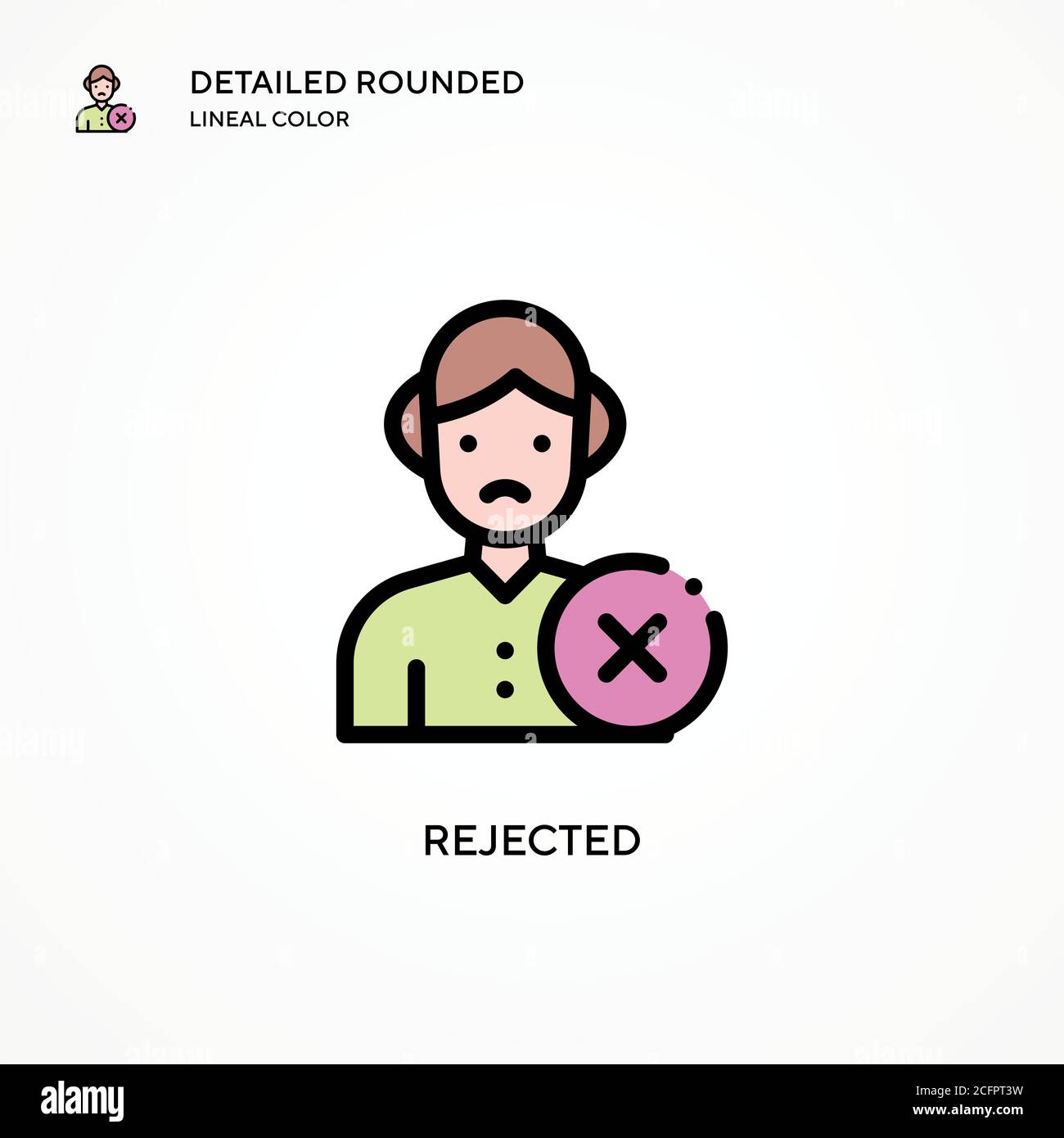 Rejected vector icon. Modern vector illustration concepts. Easy to edit ...