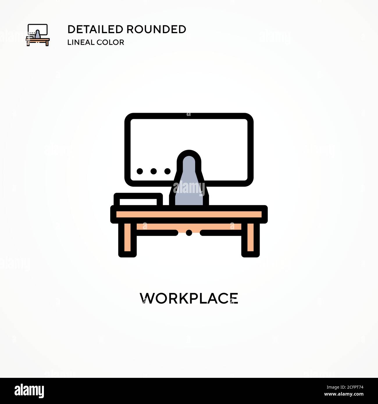 Workplace vector icon. Modern vector illustration concepts. Easy to ...
