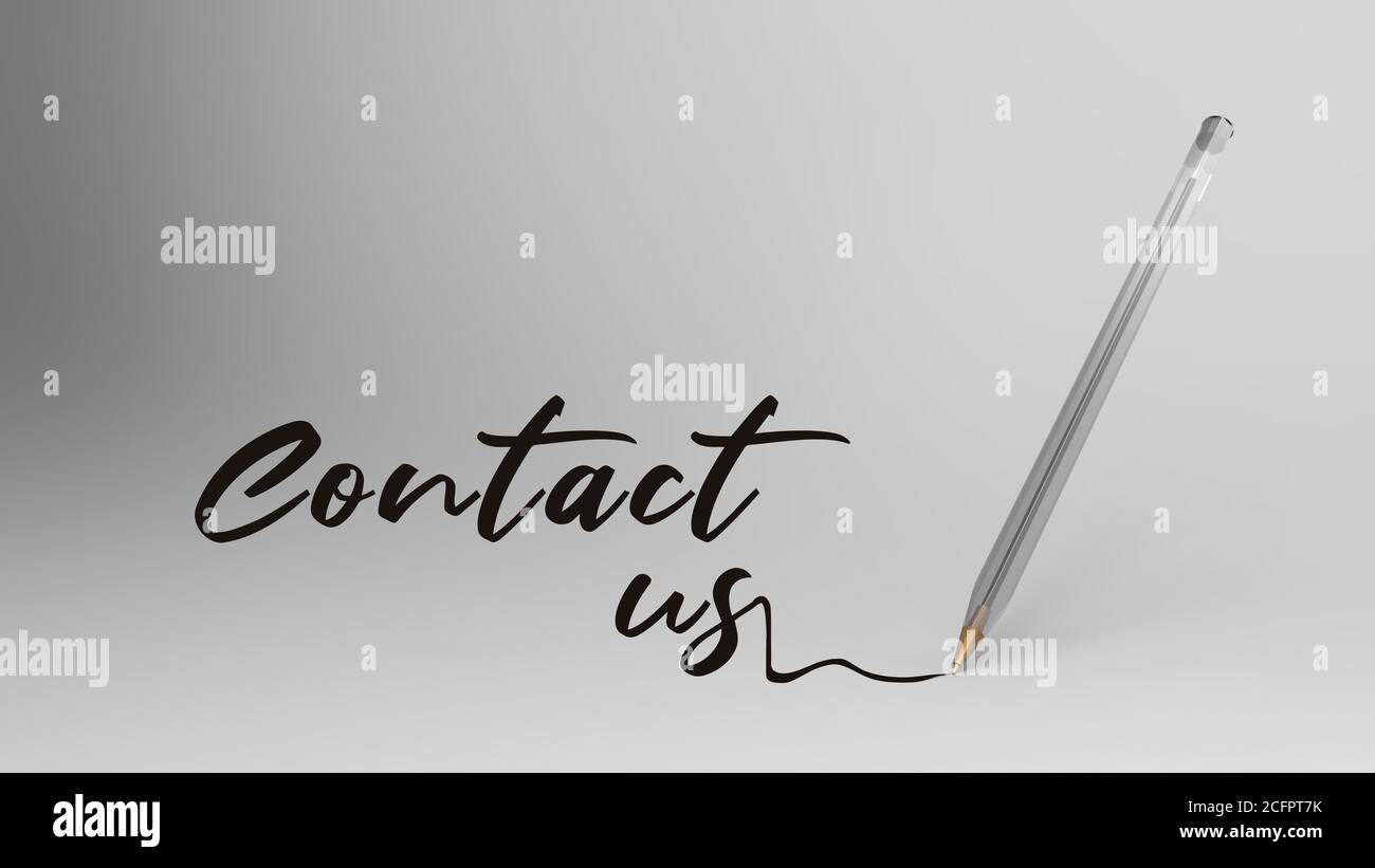 Contact us word written with calligraphy with Transparent plastic ball ...