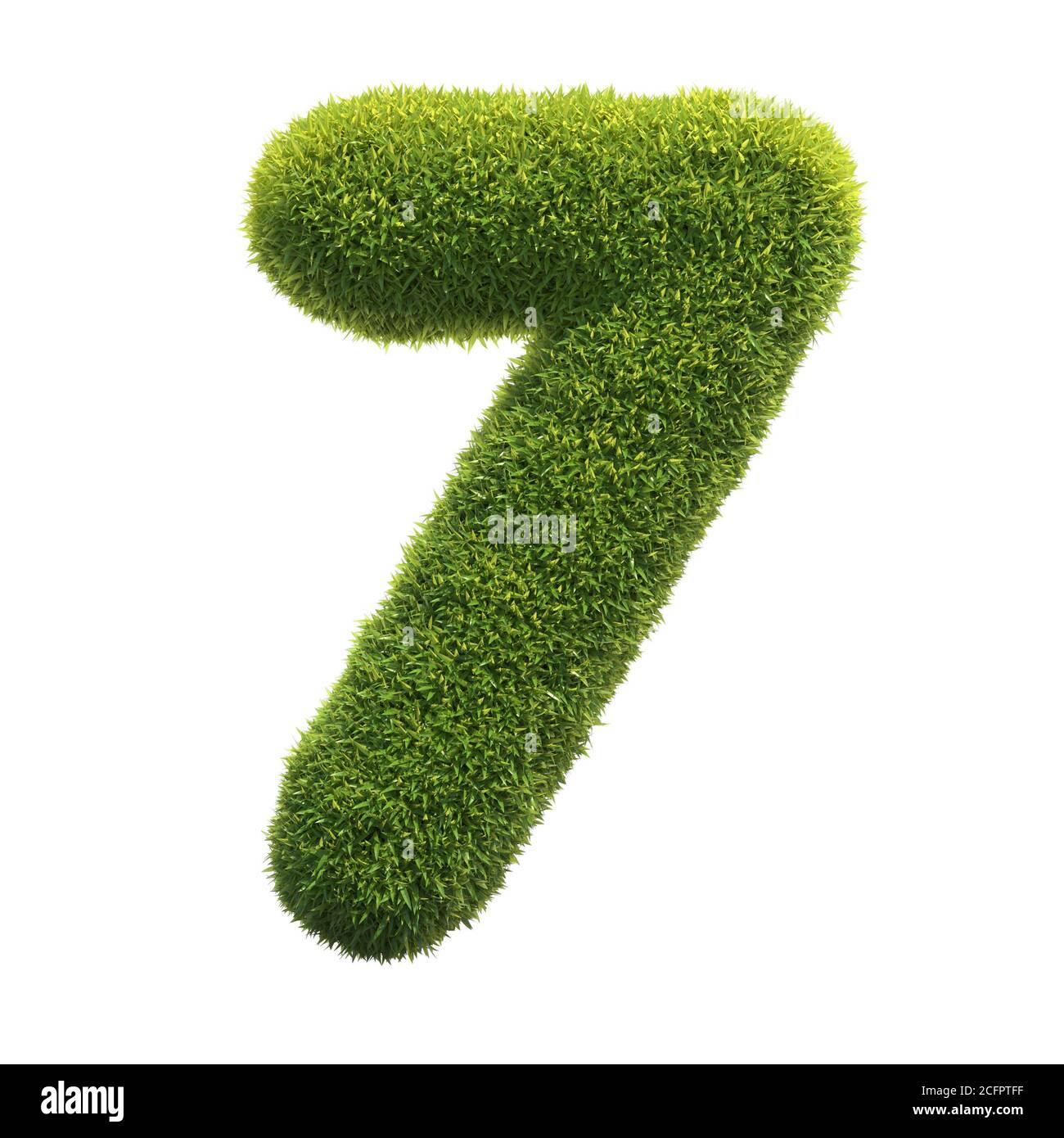 Grass font 3d rendering number 7 Stock Photo - Alamy
