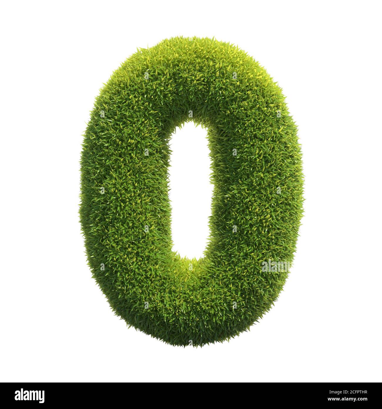 Grass font 3d rendering letter O Stock Photo - Alamy