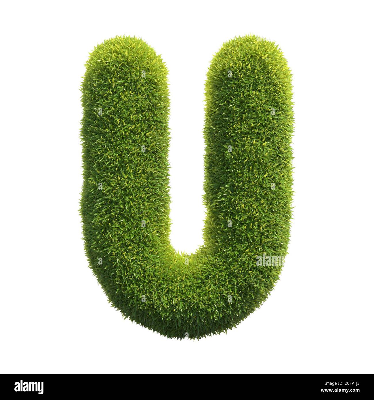 Grass font 3d rendering letter U Stock Photo - Alamy