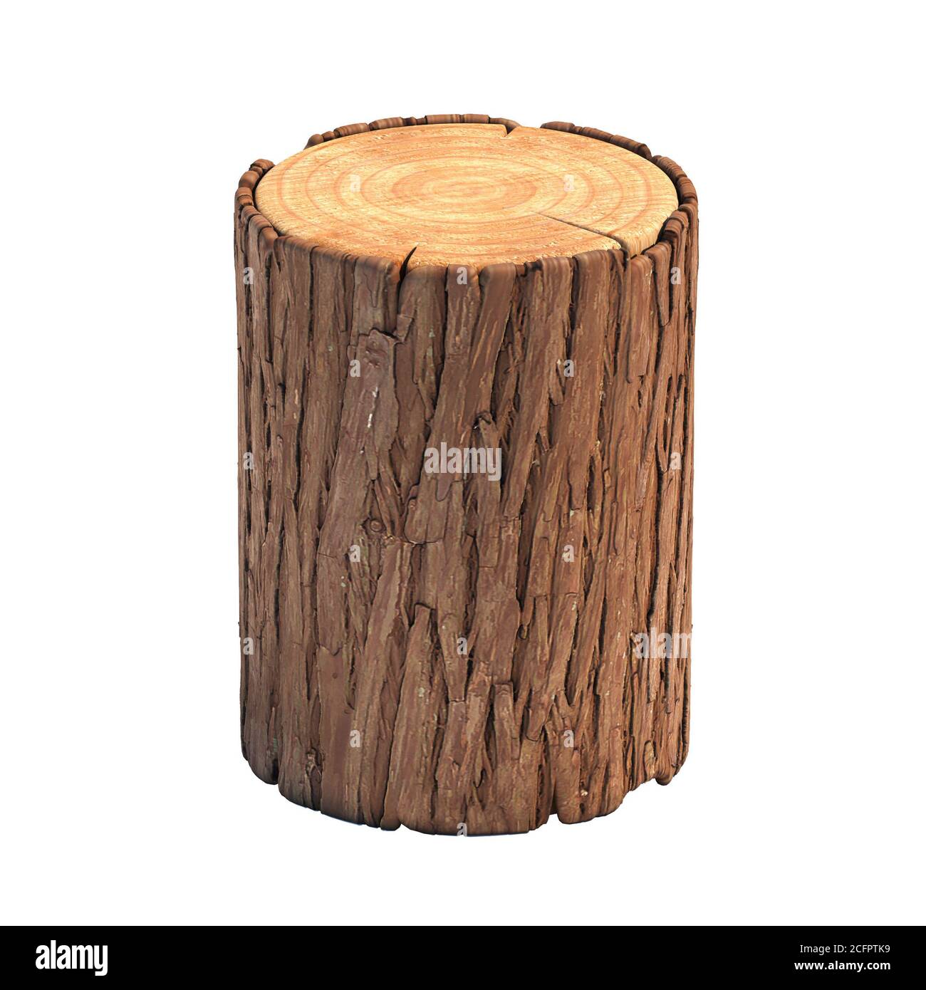 Wooden log, firewood isolated on white background, 3d rendering Stock ...