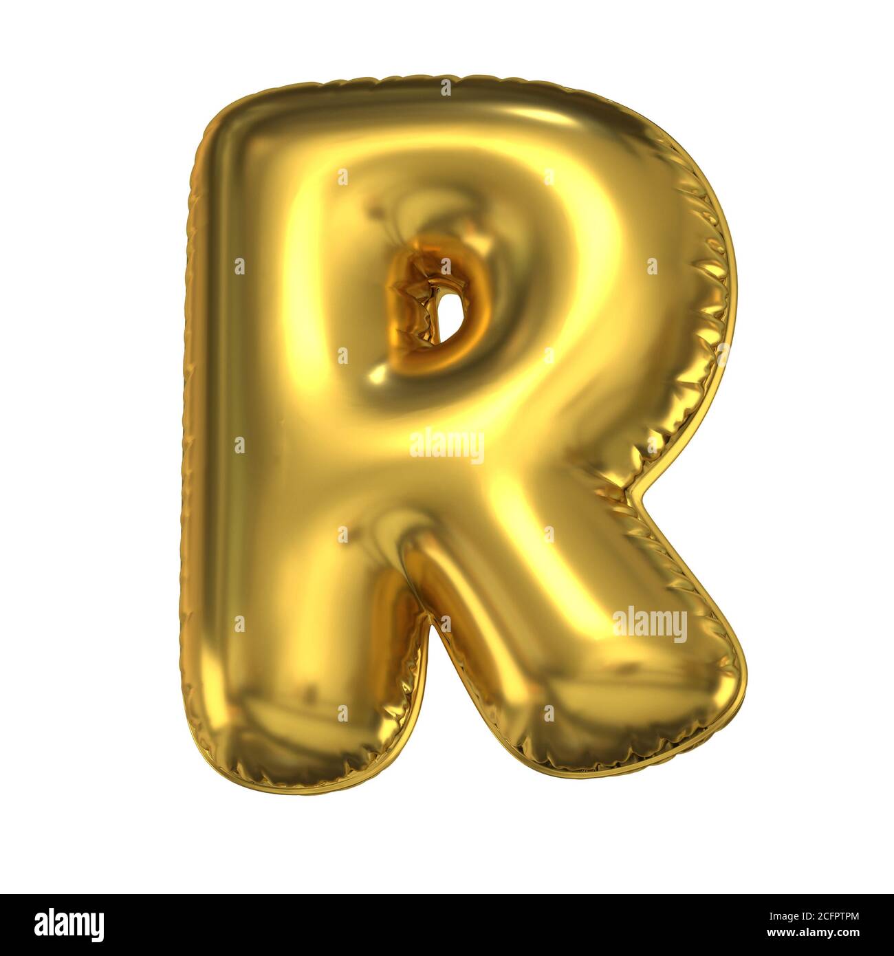 Golden balloon font 3d rendering, letter R Stock Photo - Alamy