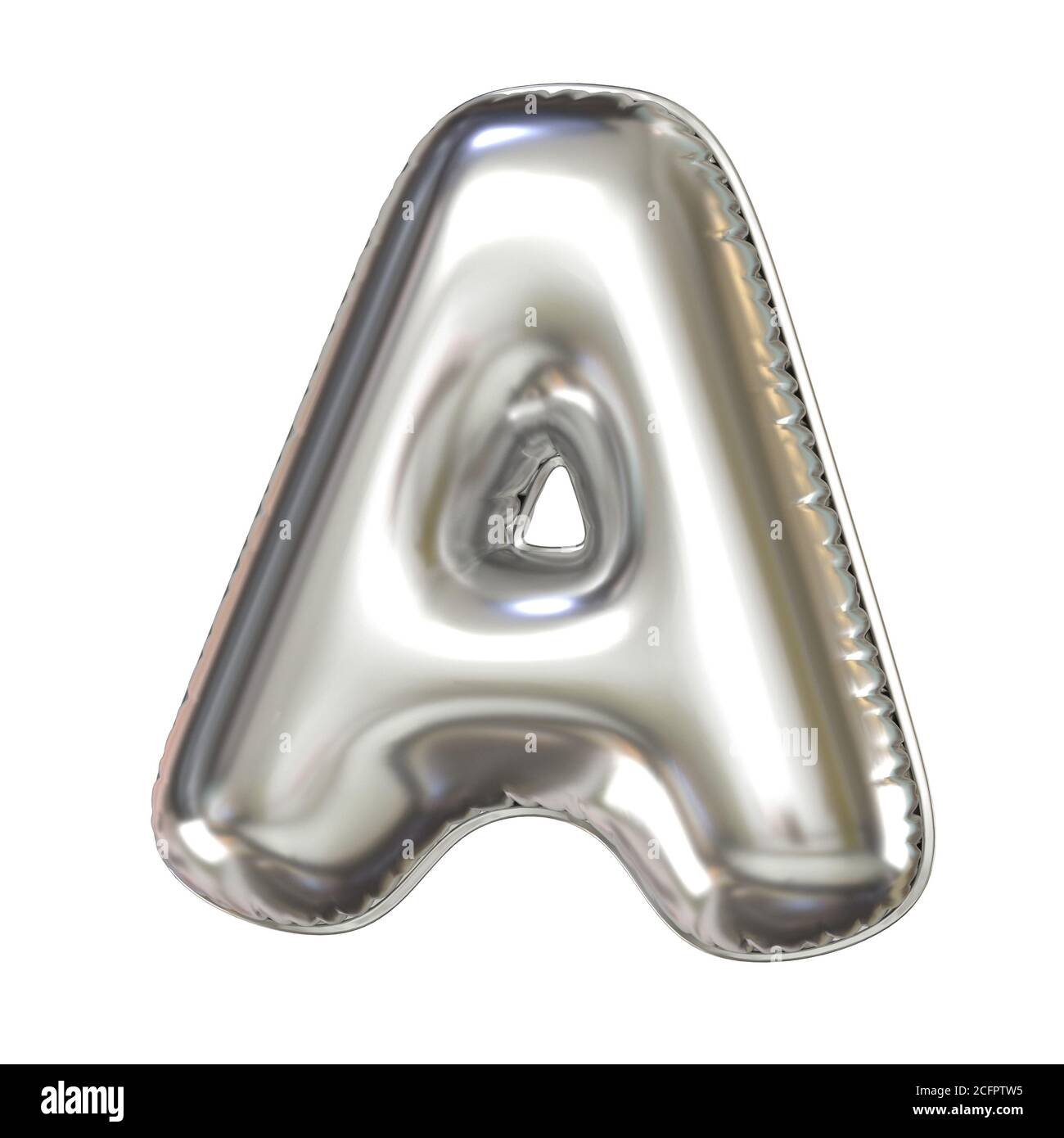 Silver balloon font 3d rendering, letter A Stock Photo - Alamy