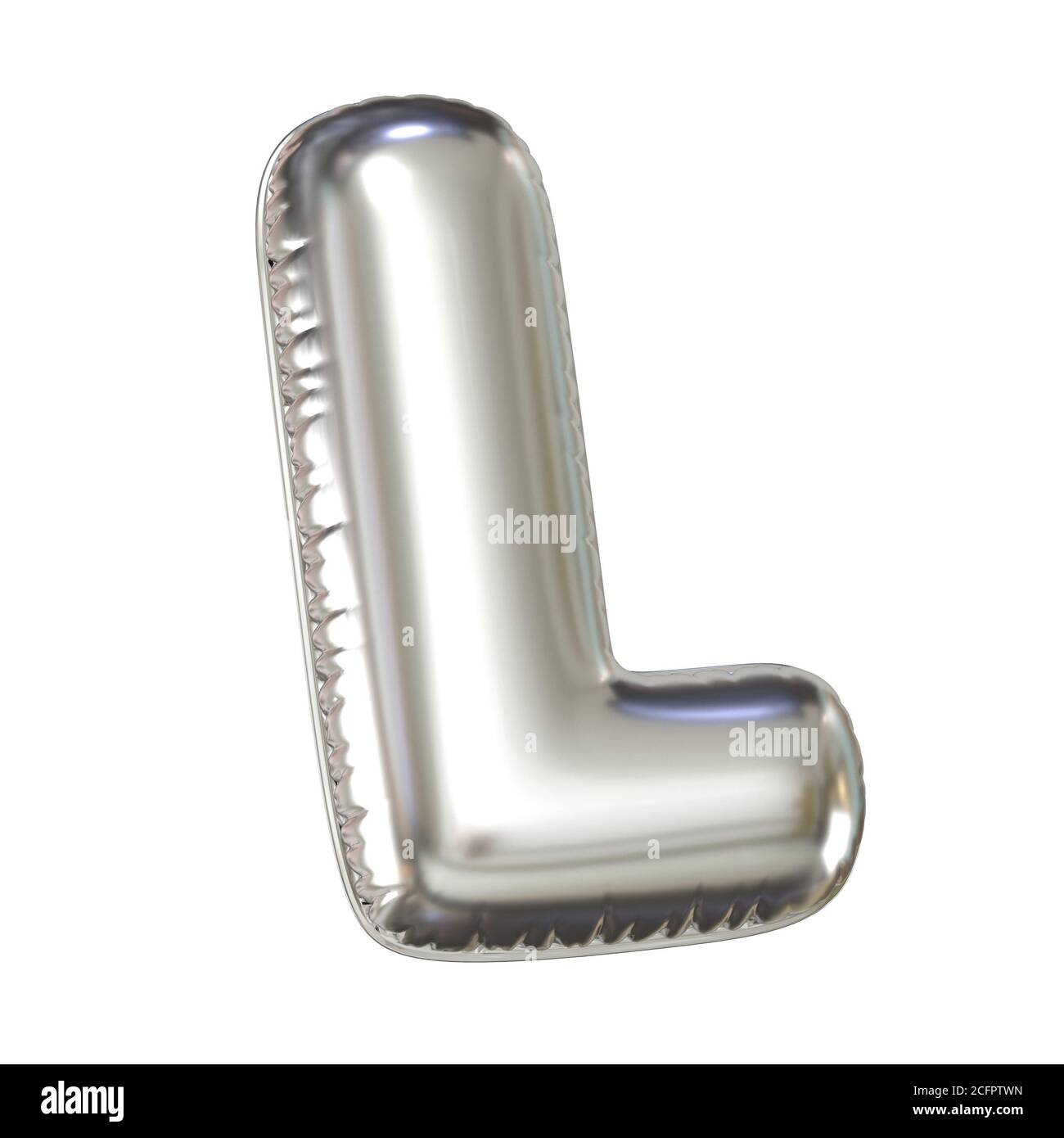 Silver balloon font 3d rendering, letter L Stock Photo - Alamy