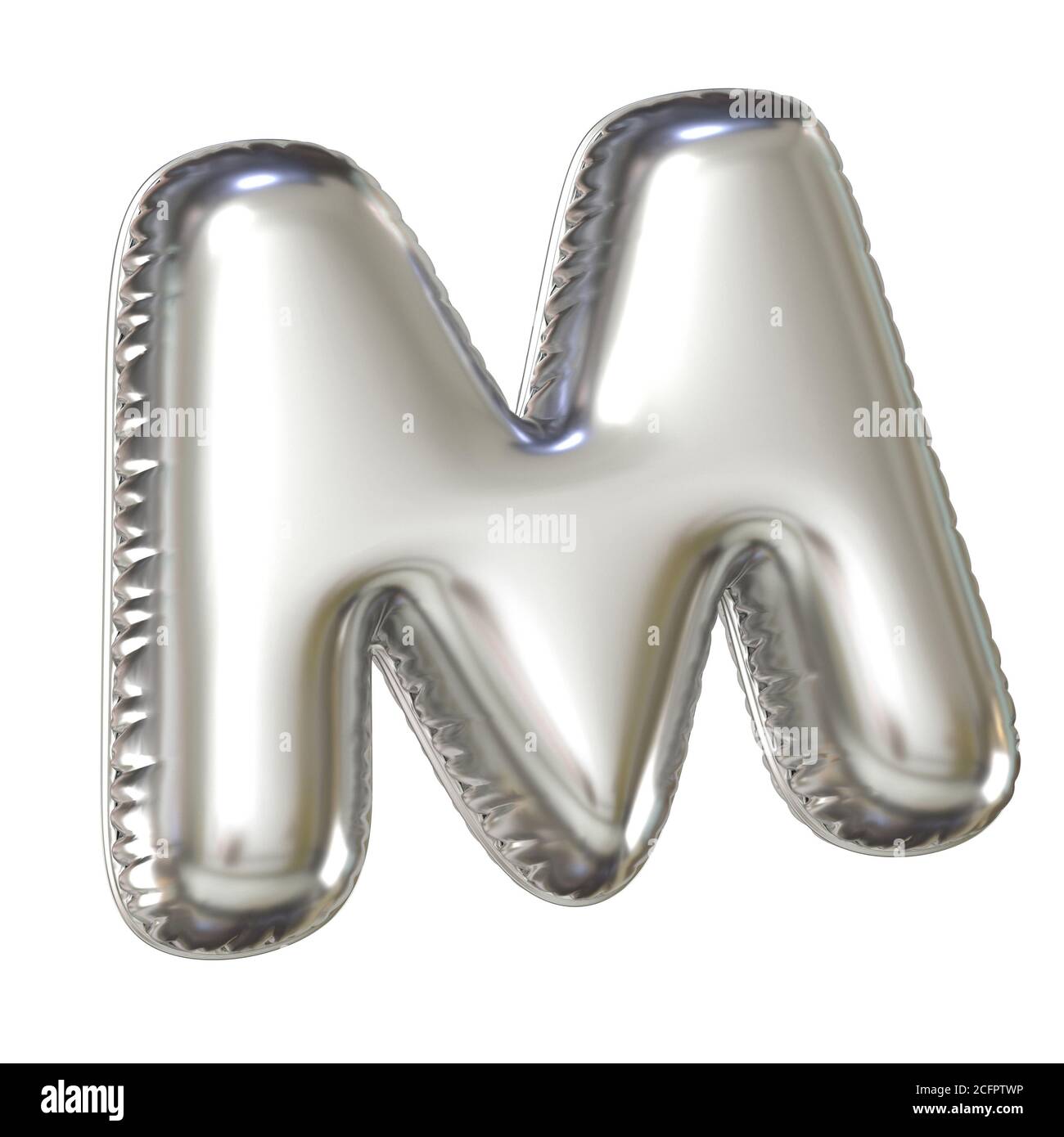 Silver balloon font 3d rendering, letter M Stock Photo - Alamy