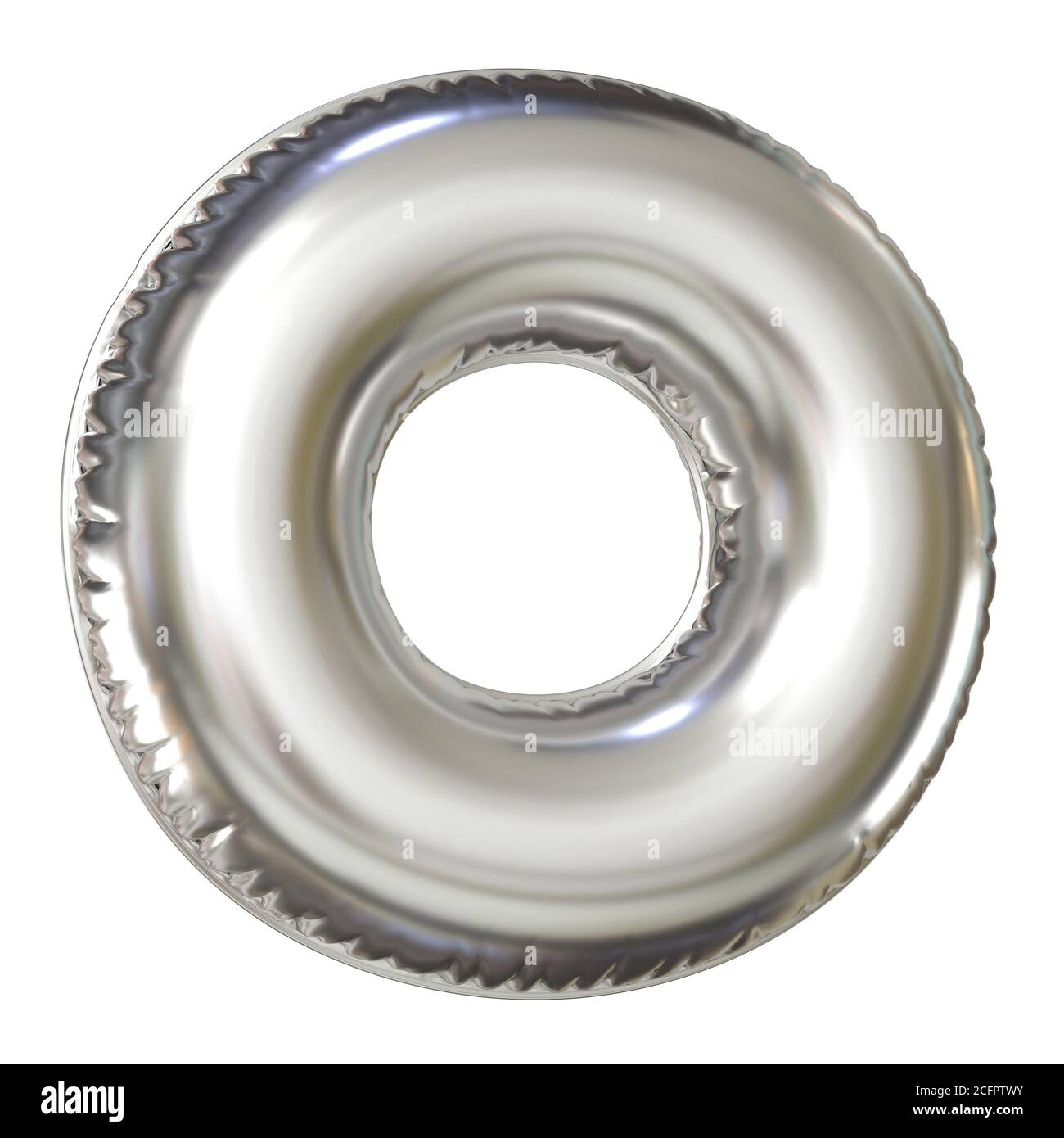 Silver balloon font 3d rendering, letter O Stock Photo - Alamy