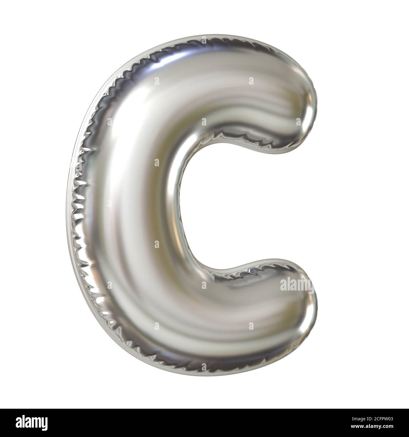Silver balloon font 3d rendering, letter C Stock Photo - Alamy