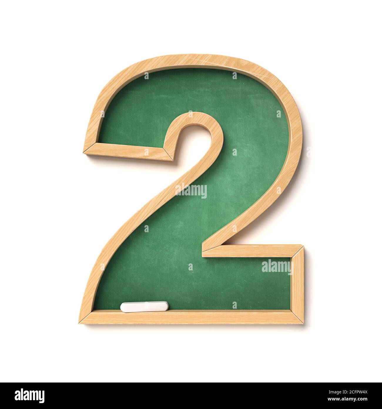 Chalkboarf font 3d rendering number 2 Stock Photo - Alamy