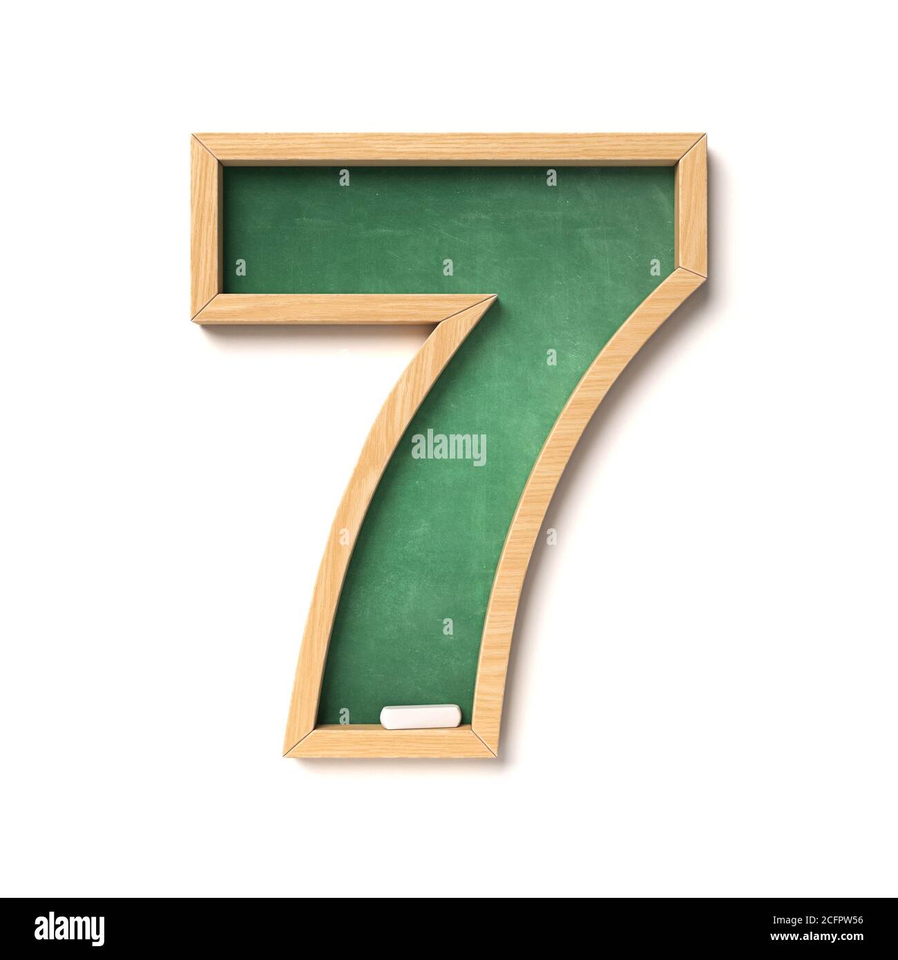 Chalkboarf font 3d rendering number 7 Stock Photo - Alamy