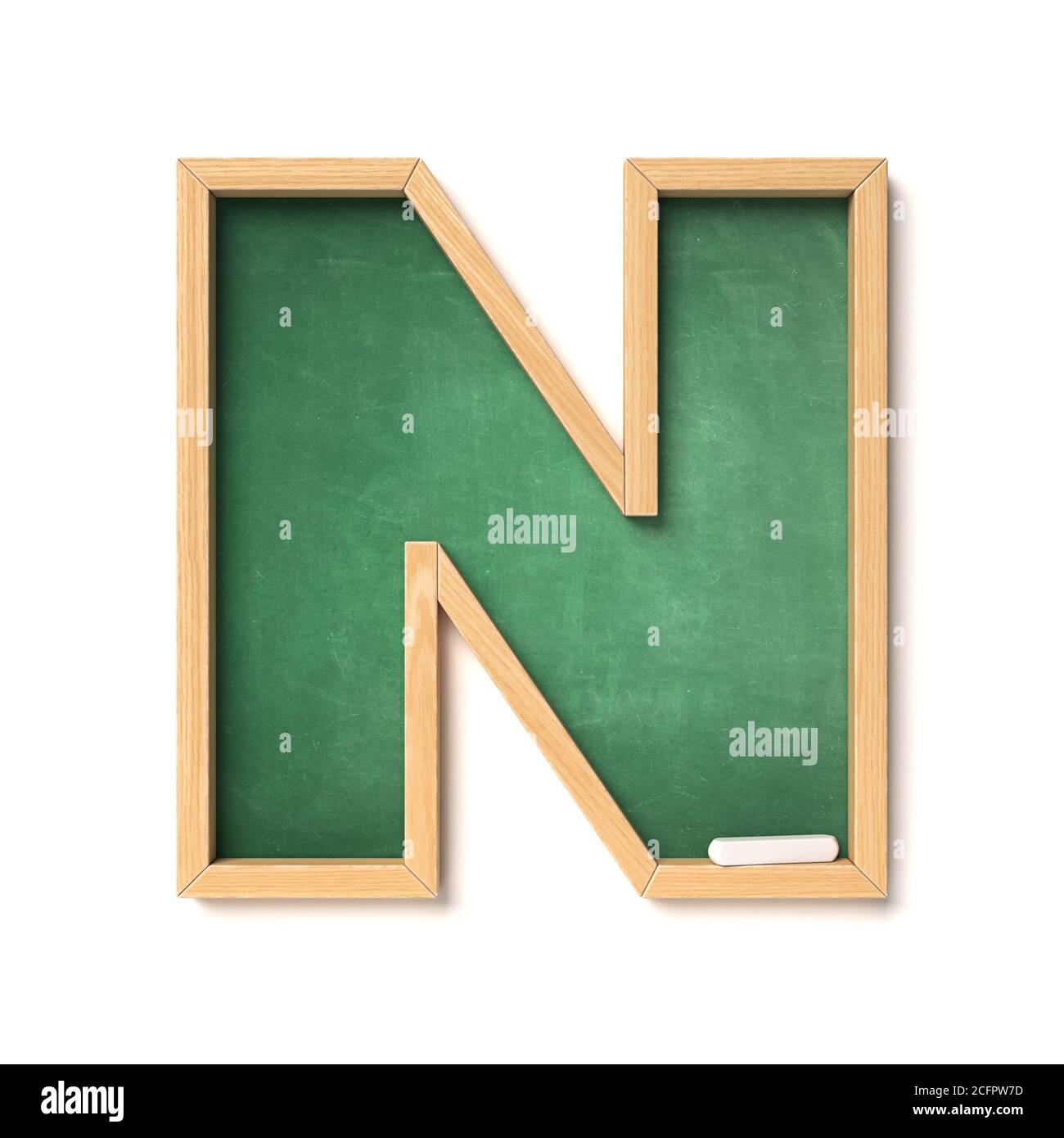 Chalkboarf font 3d rendering letter N Stock Photo - Alamy