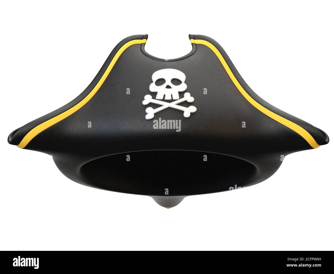 Pirate hat isolated on white background 3d rendering Stock Photo - Alamy