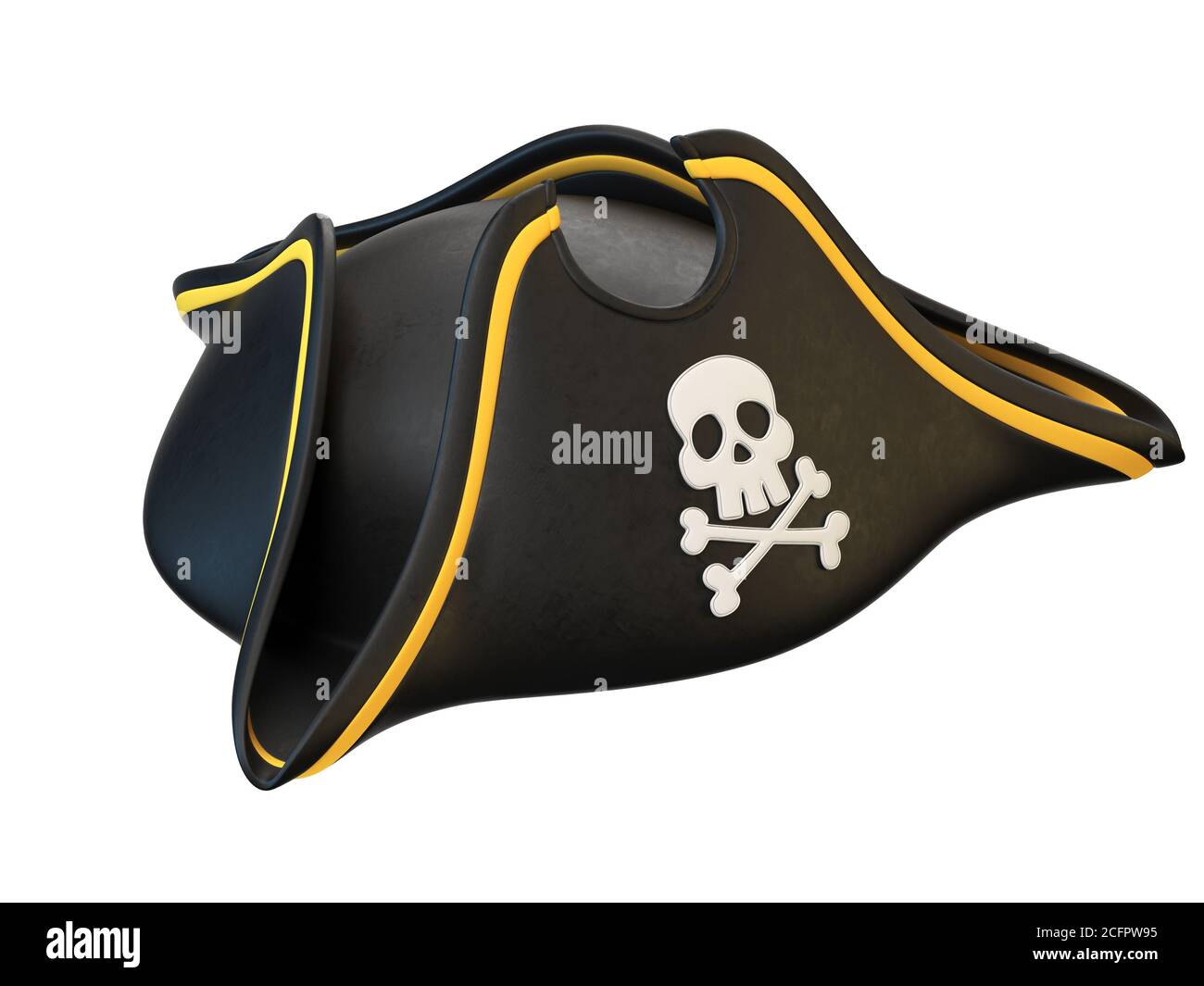 Pirate hat isolated on white background 3d rendering Stock Photo - Alamy