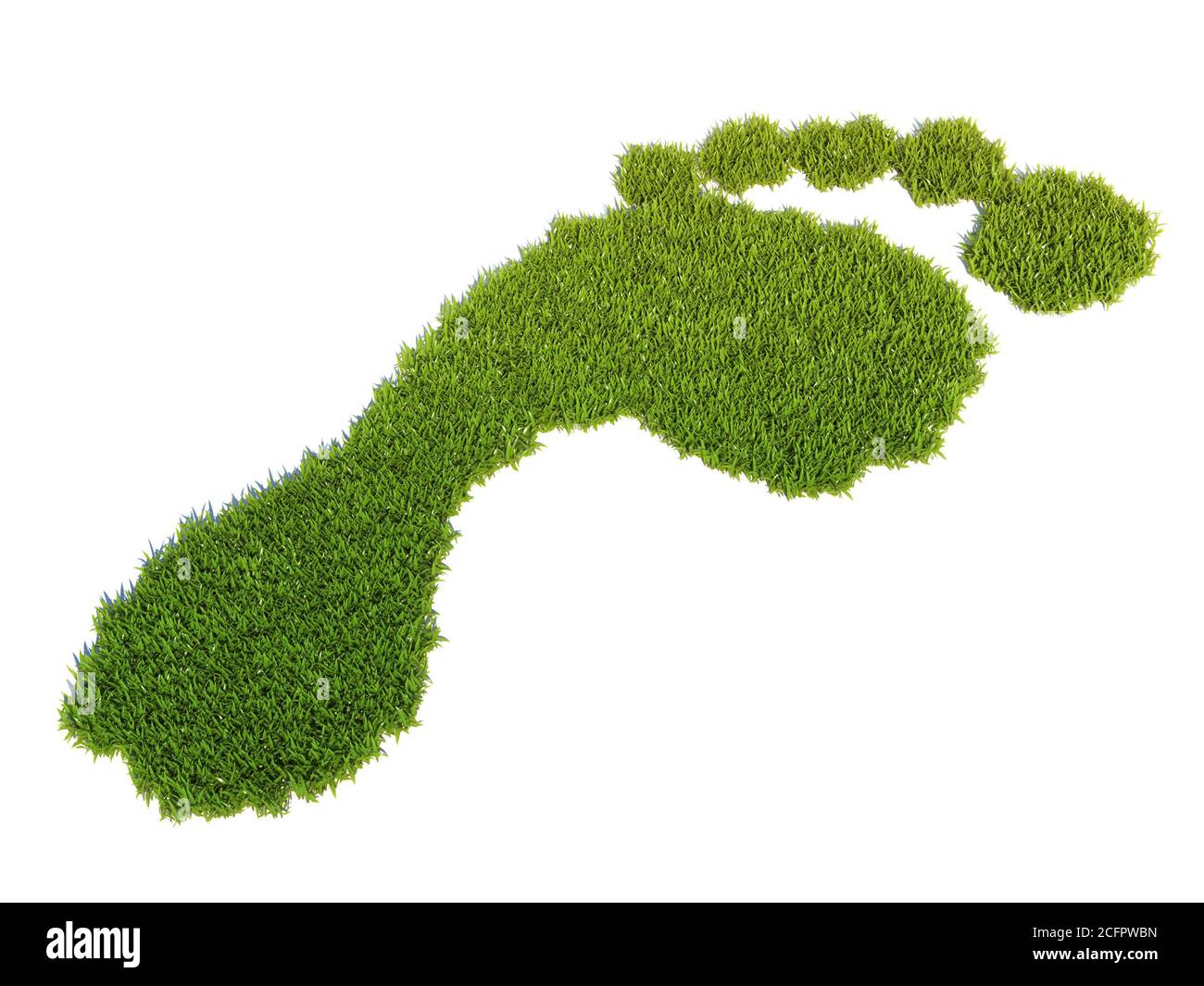 Green grass foot print, eco concept, 3d rendering Stock Photo - Alamy