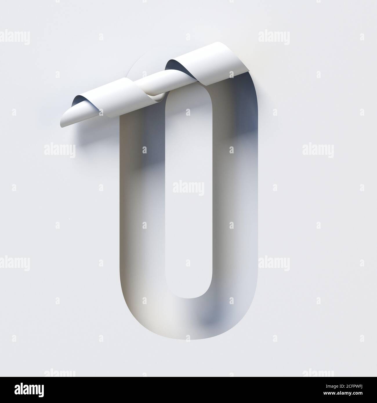 Cut out curled paper font 3d rendering letter O Stock Photo - Alamy