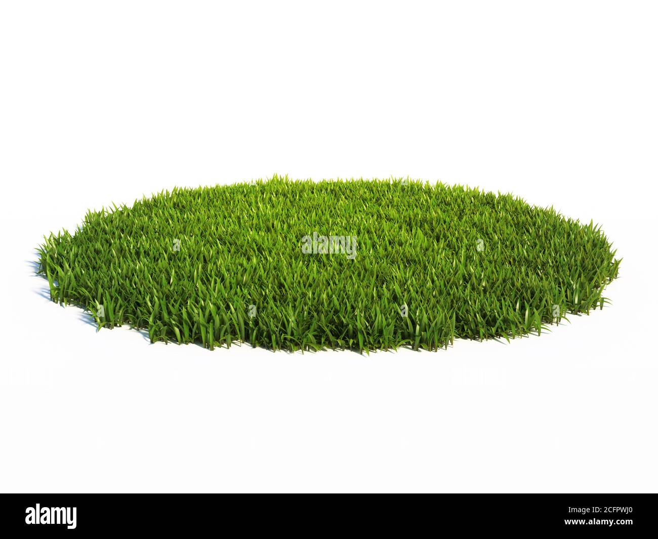 Small round surface covered with grass, grass podium, lawn background 3d rendering Stock Photo ...