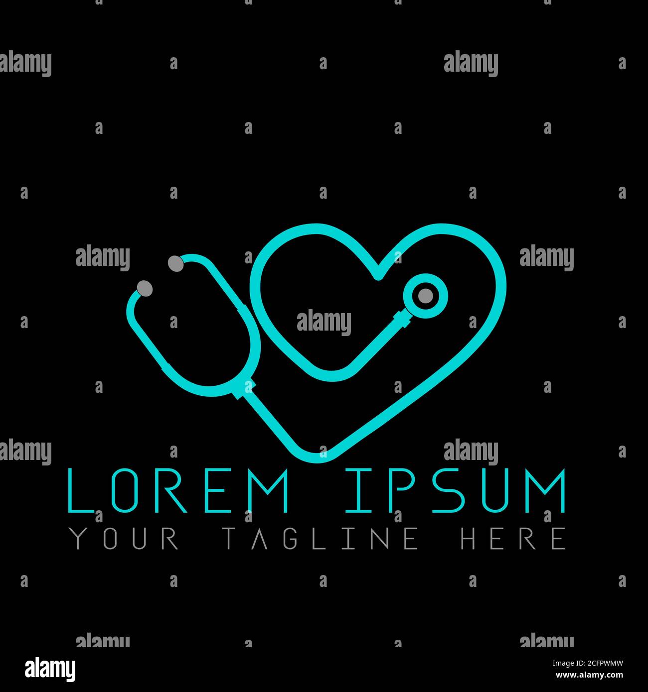 cardiology illustration vector logo design for medical and health care ...