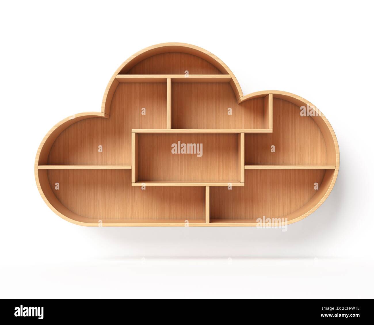 Bookshelves in the shape of cloud, online library book shelf concept 3d ...