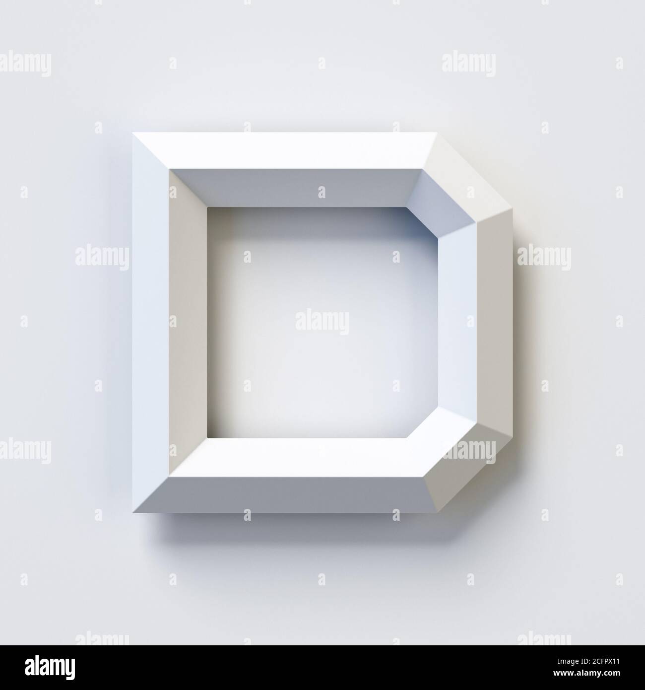 Square three dimensional font, white, simple, geometric, casting shadow ...