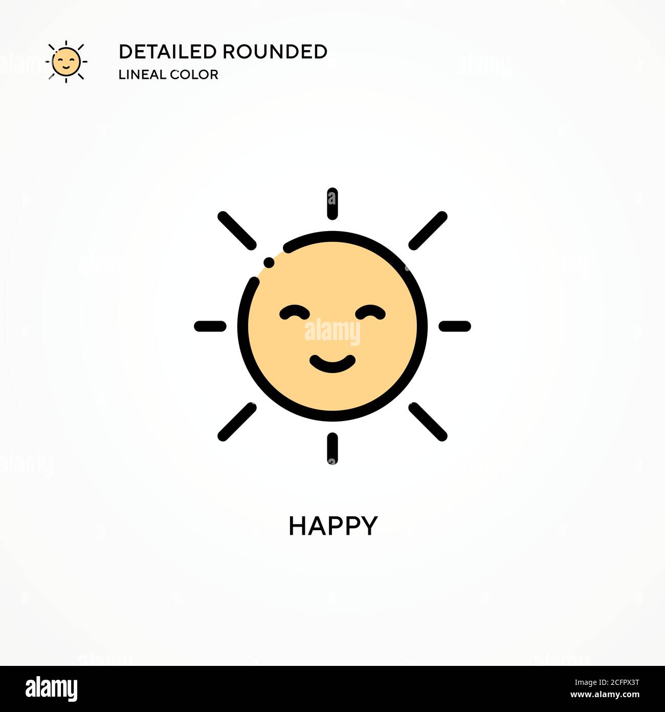 Happy vector icon. Modern vector illustration concepts. Easy to edit ...
