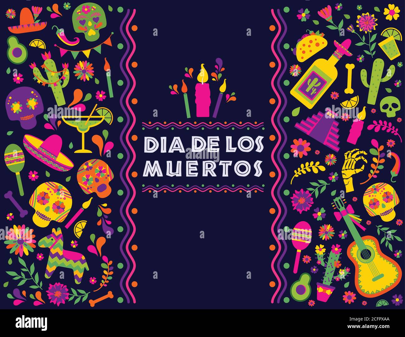 Dias de los Muertos typography banner vector. Mexico design for fiesta ...