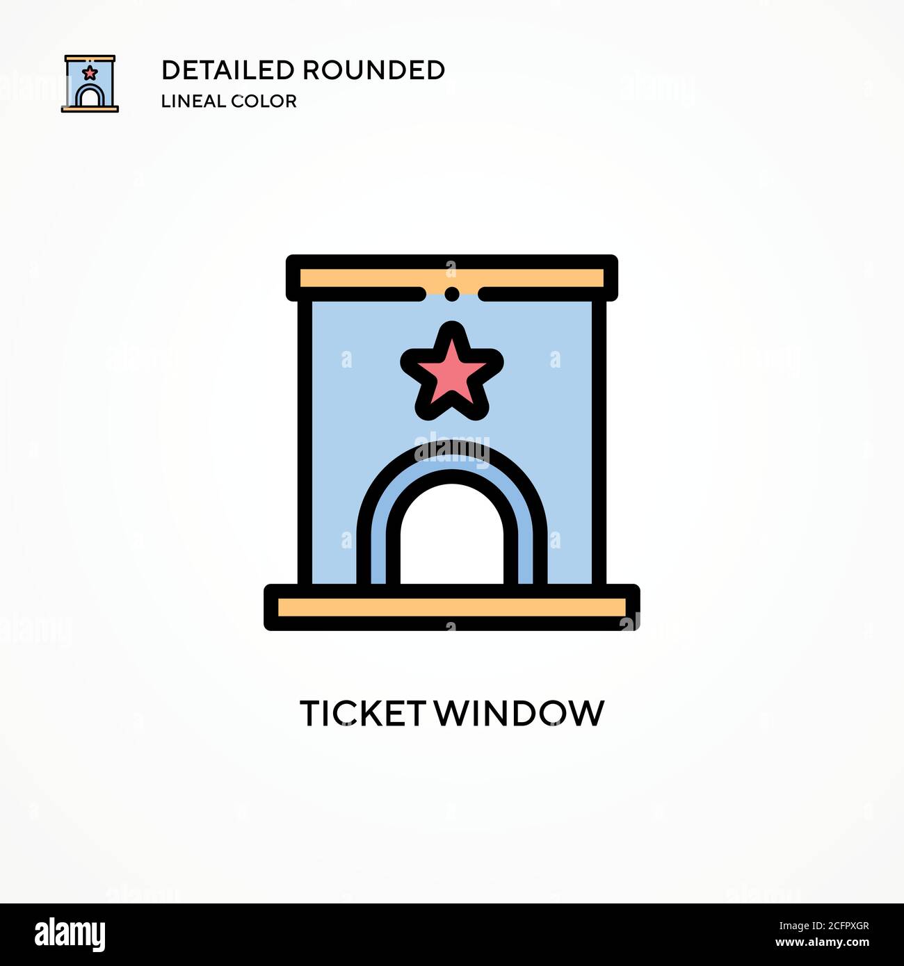 Ticket window vector icon. Modern vector illustration concepts. Easy to ...