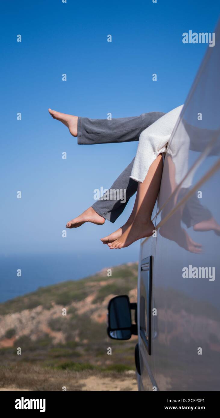 Feet hanging off hi-res stock photography and images - Alamy