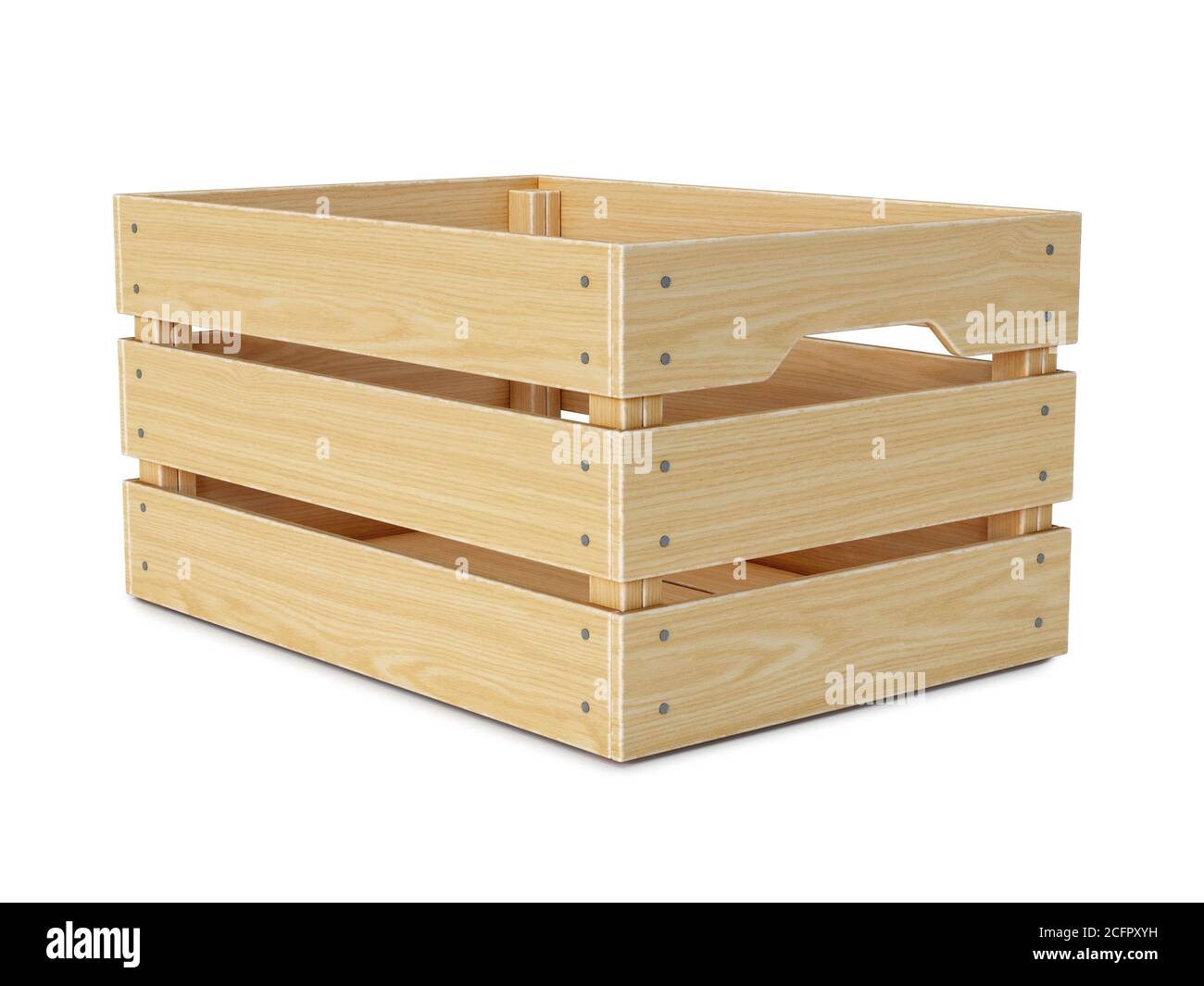 Wooden crate isolated on white background 3d illustration Stock Photo ...