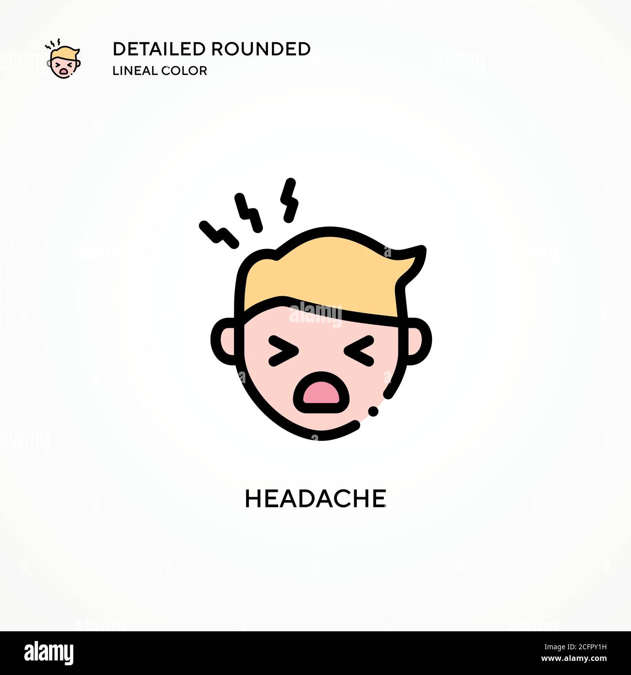 Headache vector icon. Modern vector illustration concepts. Easy to edit ...