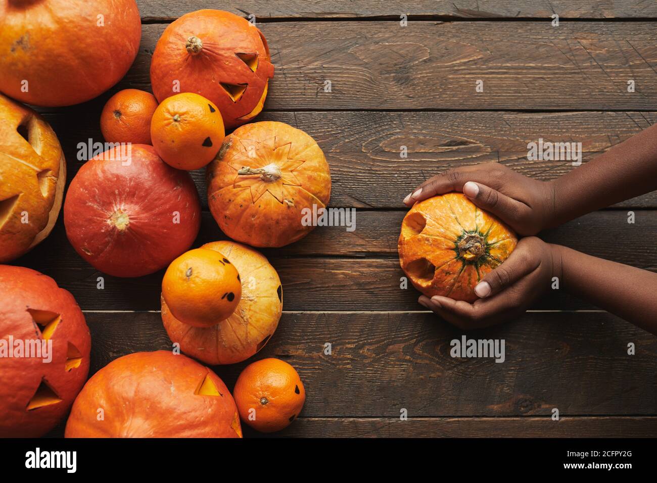 Carved pumpkin from above hi-res stock photography and images - Alamy