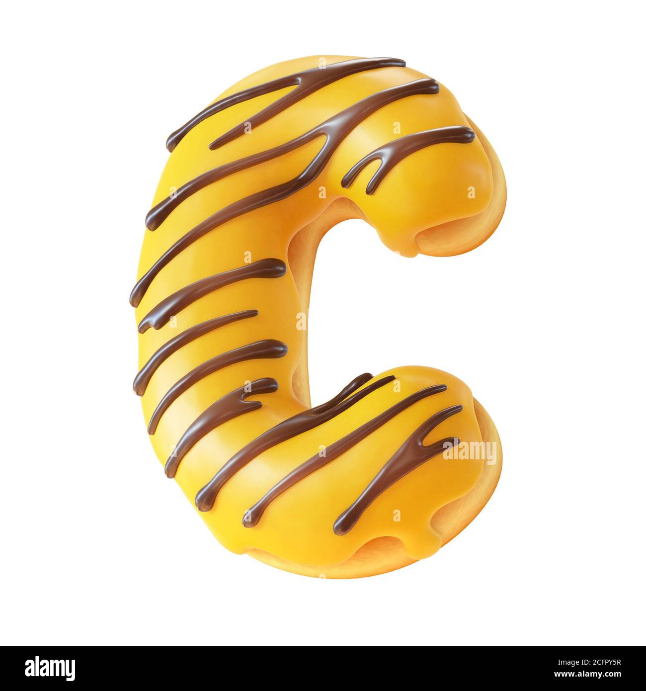 Glazed donut font 3d rendering letter C Stock Photo - Alamy