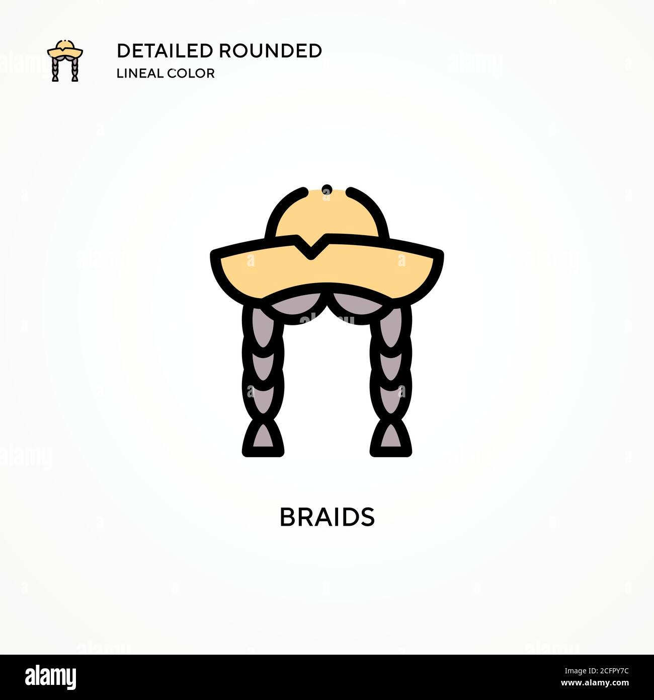 Braids vector icon. Modern vector illustration concepts. Easy to edit ...