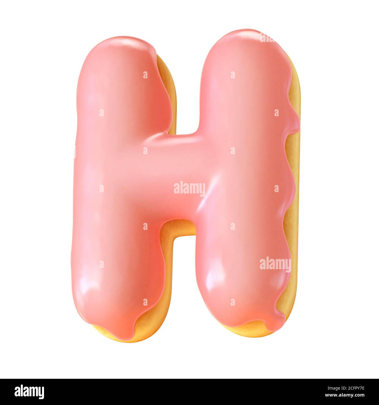 Glazed donut font 3d rendering letter H Stock Photo - Alamy