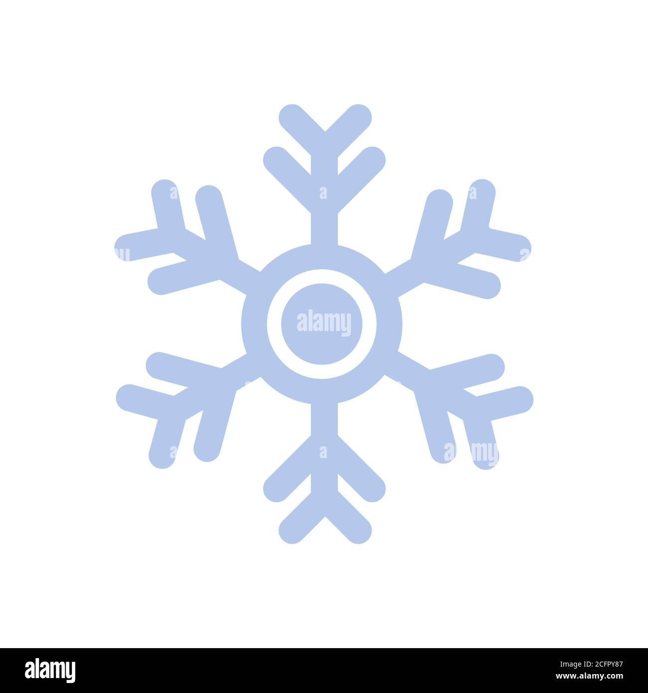 Simple snowflake icon in line style design on white background. For Christmas decoration and ...