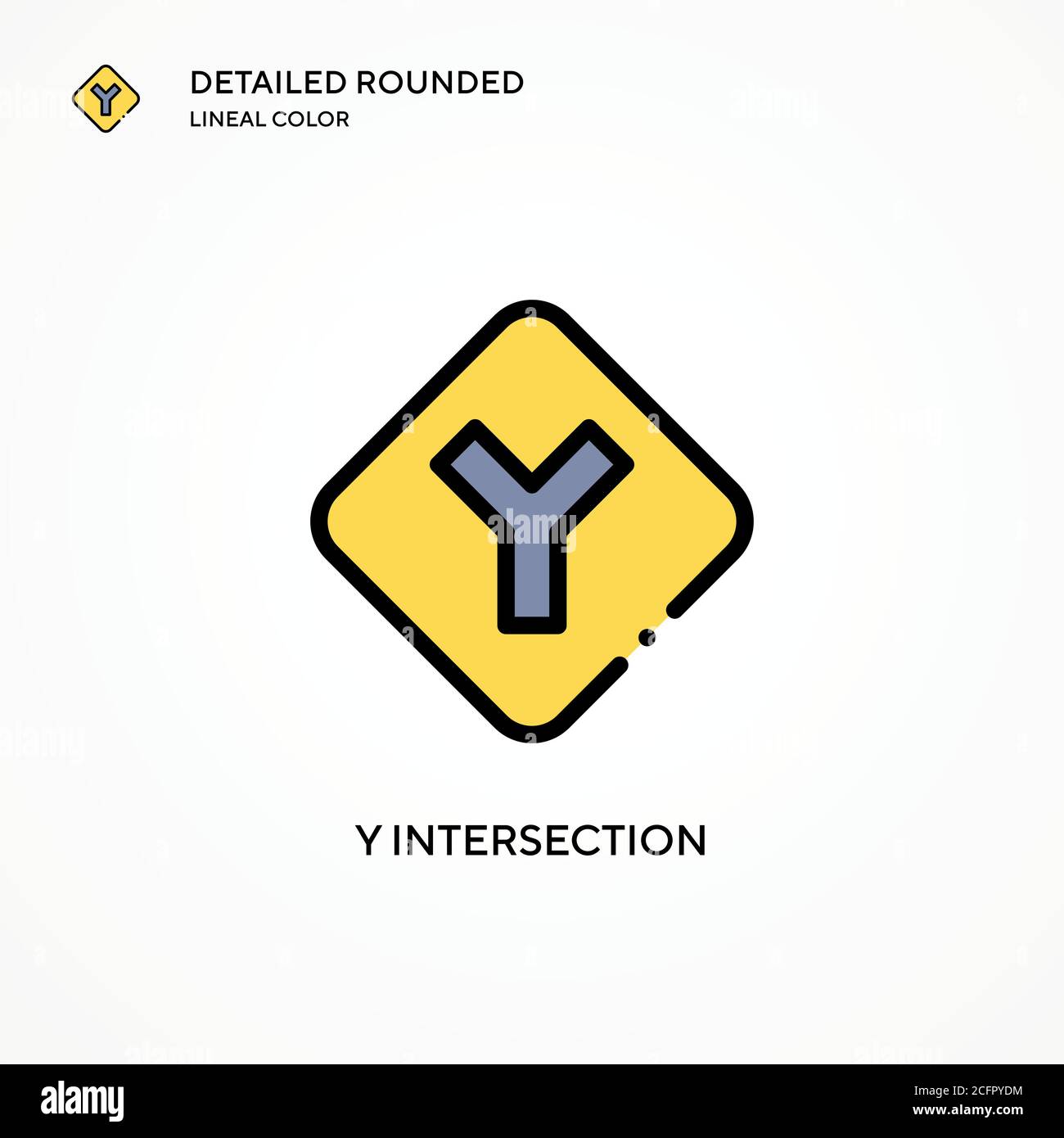Y intersection vector icon. Modern vector illustration concepts. Easy to edit and customize ...