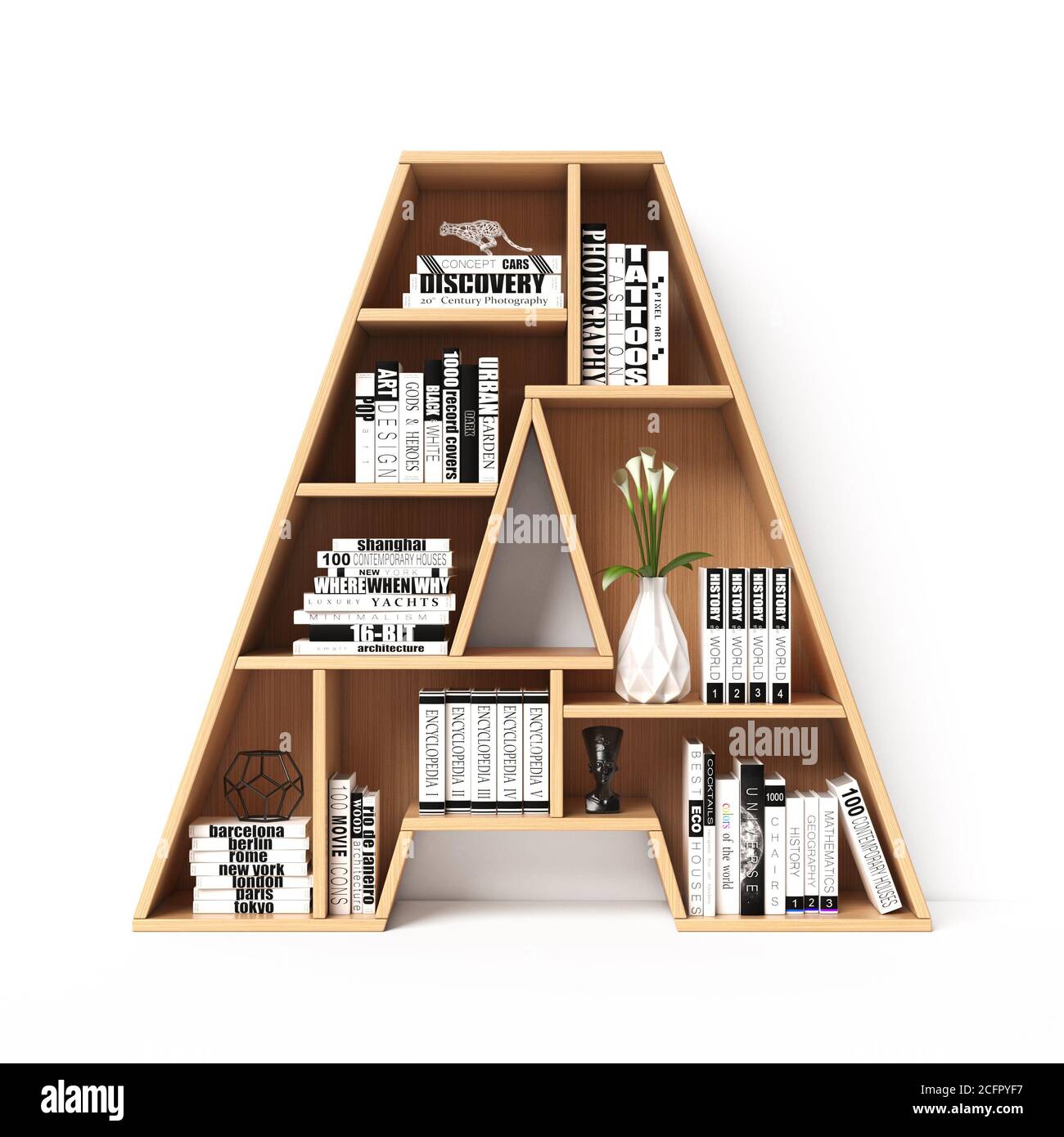 Bookshelves 3d font. Alphabet in the form of book shelves. Mockup font ...