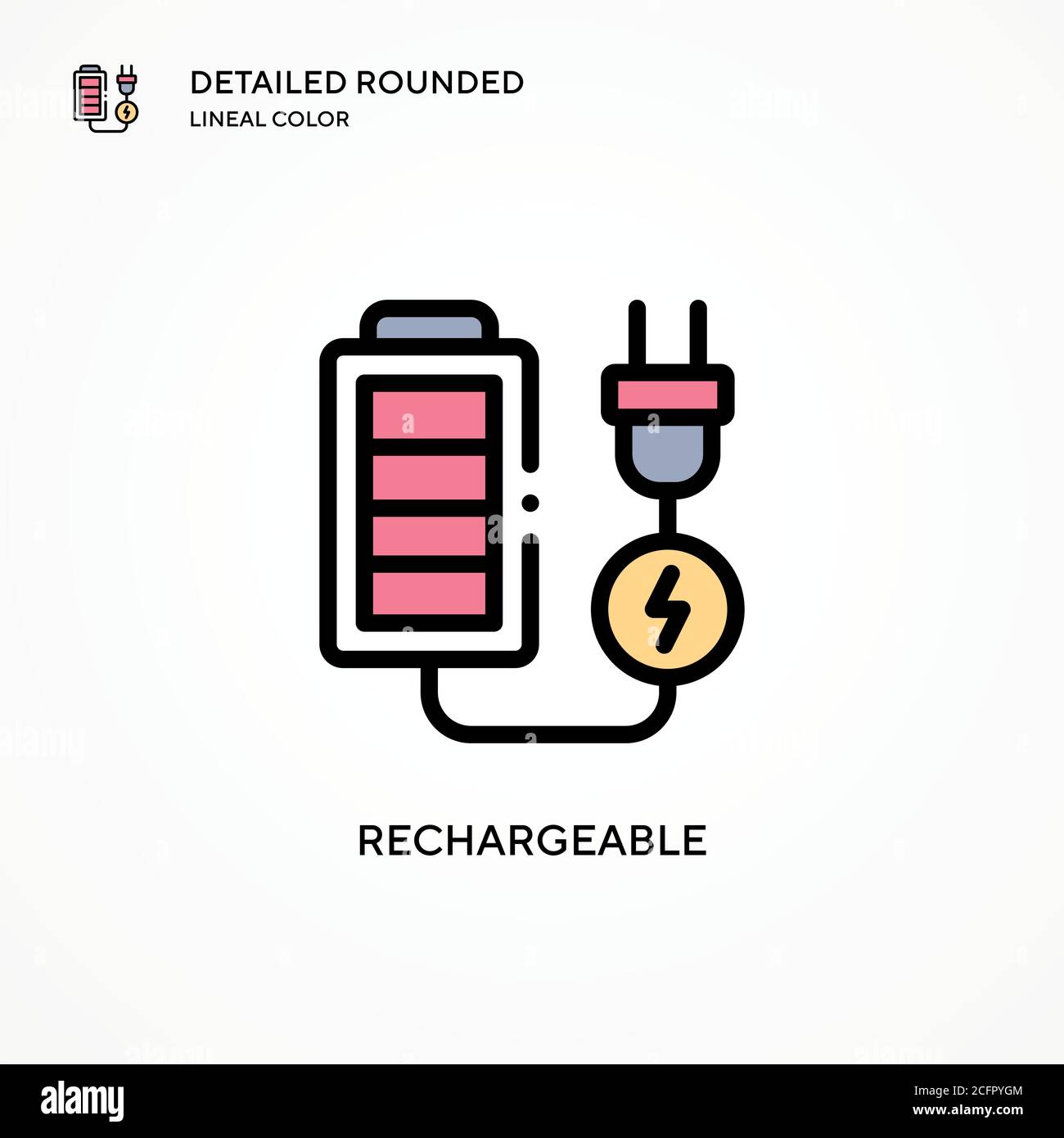 Rechargeable vector icon. Modern vector illustration concepts. Easy to ...