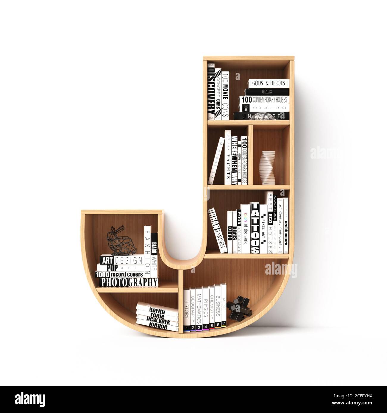 Bookshelves in library school Cut Out Stock Images & Pictures - Alamy