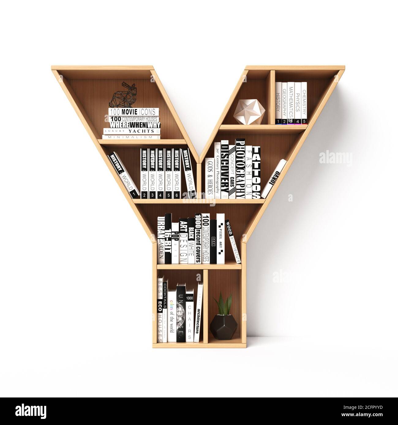 Bookshelves 3d font. Alphabet in the form of book shelves. Mockup font ...