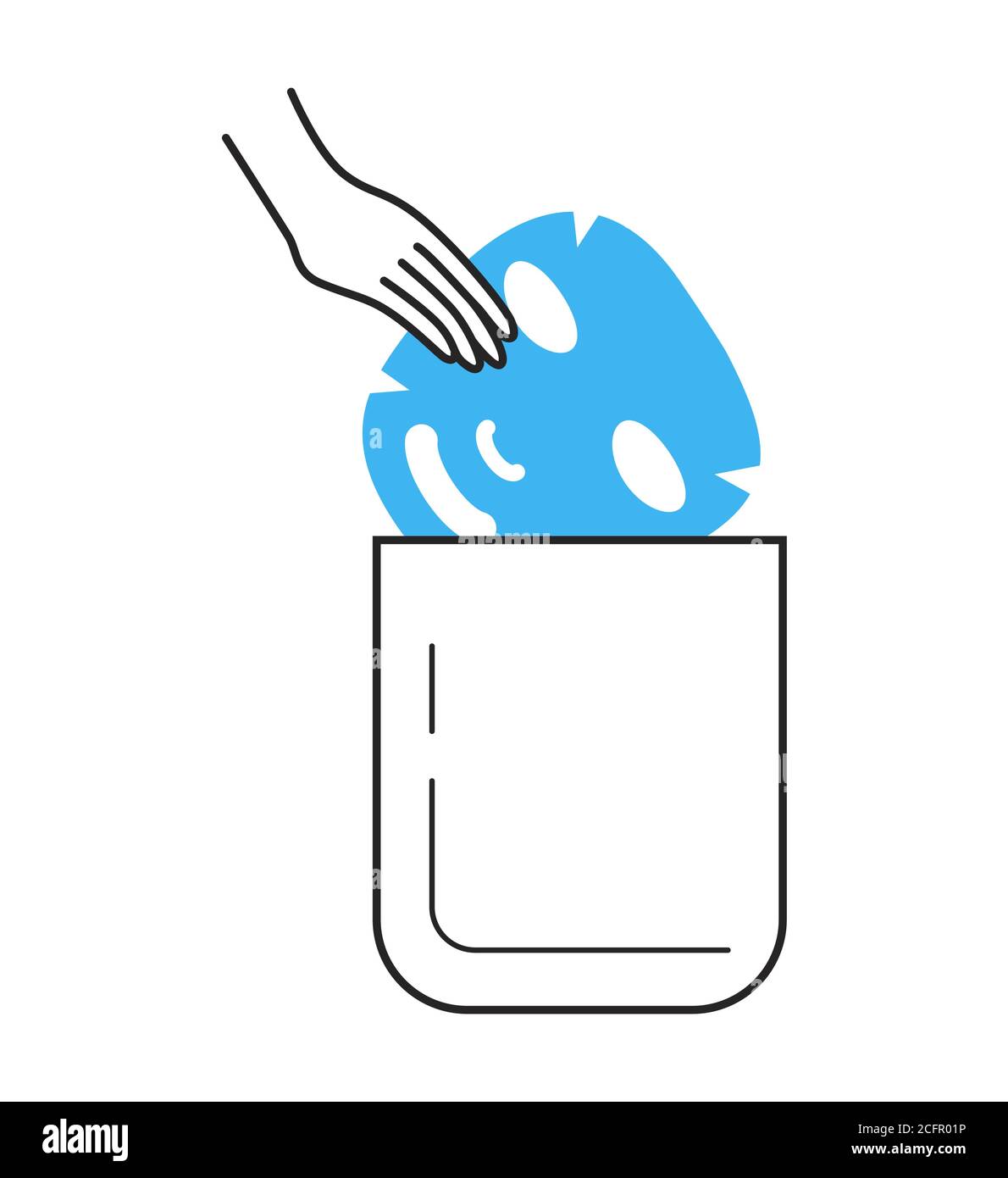 Facial mask sheet vector in outline style illustration isolated on ...