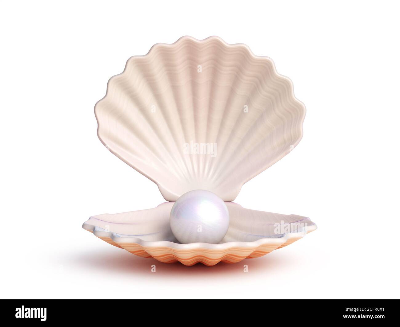 Pearl inside seashell 3d rendering Stock Photo - Alamy