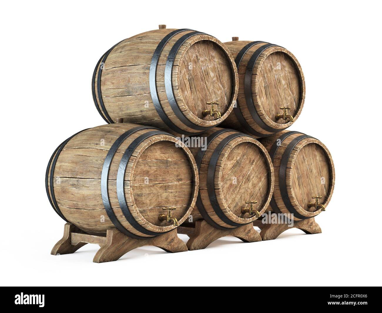 Stacked barrels pyramid Cut Out Stock Images & Pictures - Alamy
