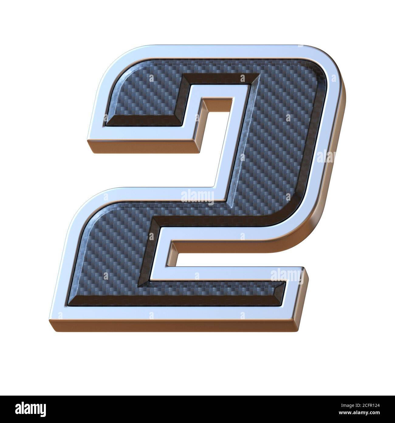 Carbon fiber and metallic font, 3d rendering, number 2 Stock Photo - Alamy
