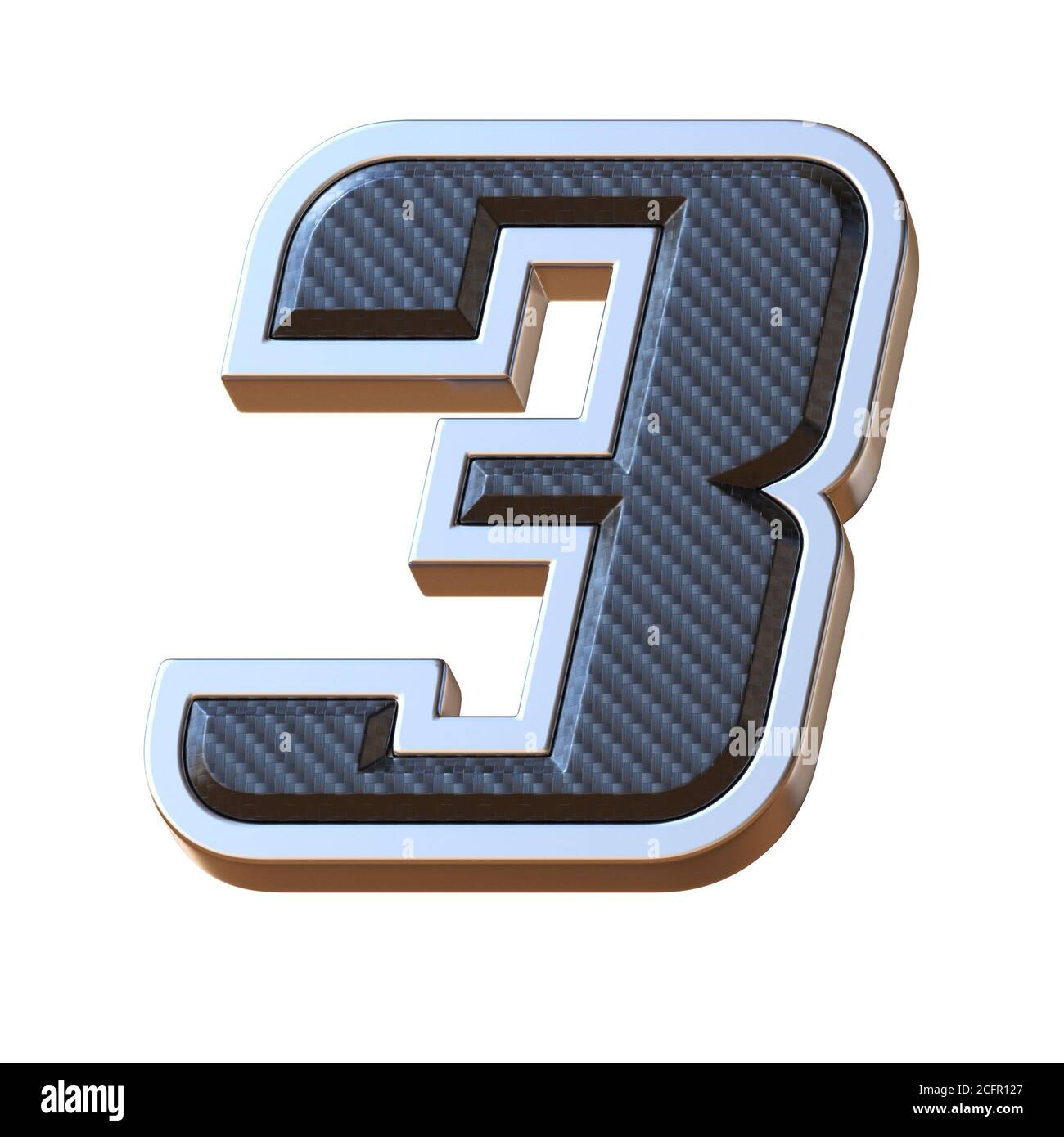 Carbon fiber and metallic font, 3d rendering, number 3 Stock Photo - Alamy