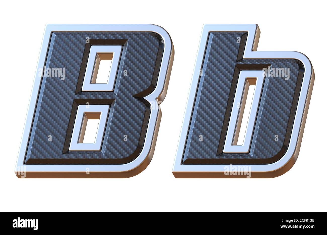 Carbon fiber and metallic font, 3d rendering, letter B Stock Photo - Alamy