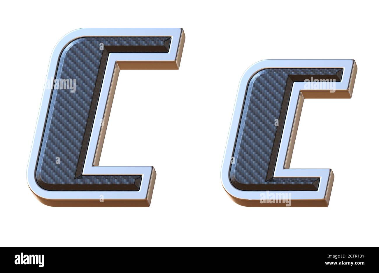 Carbon fiber and metallic font, 3d rendering, letter C Stock Photo - Alamy